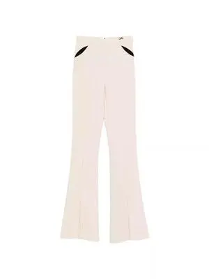 Elisabetta Franchi Logo-detail Flared Trousers - Neutrals