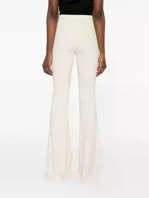 Elisabetta Franchi Logo-detail Flared Trousers - Neutrals