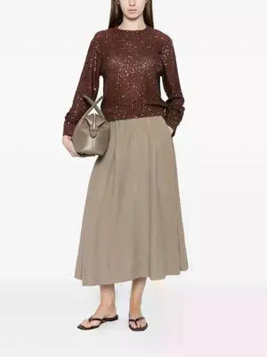 Brunello Cucinelli Button-embellished A-line Skirt