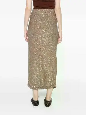 Brunello Cucinelli Sequin Midi Skirt - Neutrals