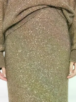 Brunello Cucinelli Sequin Midi Skirt - Neutrals