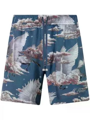 Amiri Graphic-print Pyjama Shorts - Blue