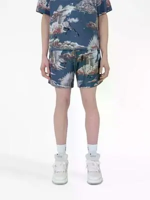 Amiri Graphic-print Pyjama Shorts - Blue