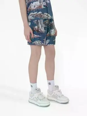 Amiri Graphic-print Pyjama Shorts - Blue
