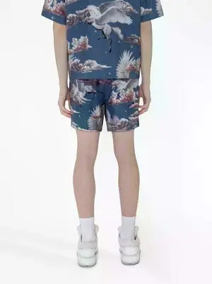Amiri Graphic-print Pyjama Shorts - Blue