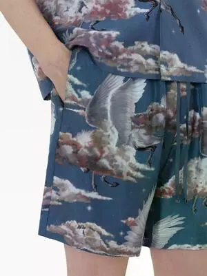 Amiri Graphic-print Pyjama Shorts - Blue