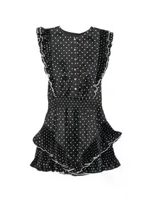 SELF-PORTRAIT Polka-dot Mini Dress - Black