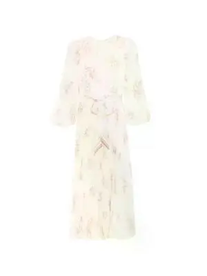 Zimmermann Sunray Midi Dress - Neutrals