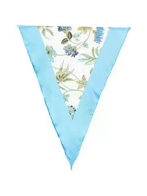 FAY Floral-print Scarf - Blue