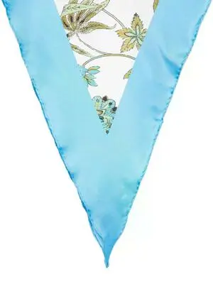 FAY Floral-print Scarf - Blue