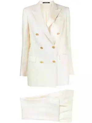 Tagliatore Double-breasted Linen Suit - Neutrals