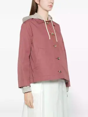 Herno Hooded Button Jacket - Pink