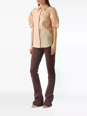 Elisabetta Franchi Open Back Gathered Shirt - Neutrals