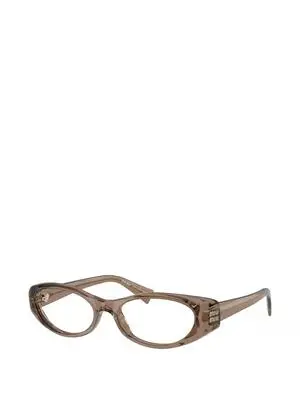 Miu Miu Oval Frame Glasses - Brown