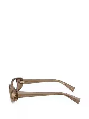 Miu Miu Oval Frame Glasses - Brown