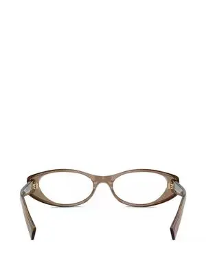 Miu Miu Oval Frame Glasses - Brown