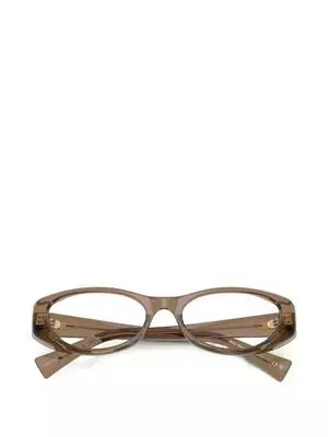 Miu Miu Oval Frame Glasses - Brown