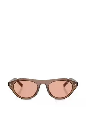 Prada Geometric Frame Sunglasses - Brown