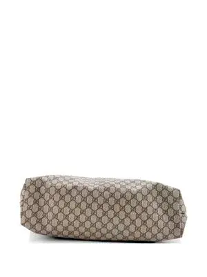 Gucci Plus Gg Coated Canvas With Leather Large Tote Bag