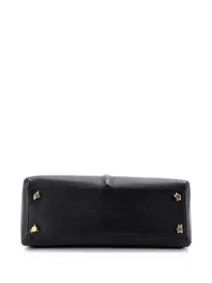 Celine 16 Top Handle Medium Shoulder Bag Grained Calfskin - Black