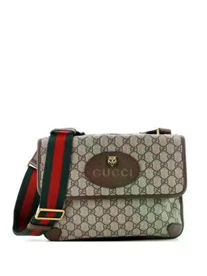 Gucci Neo Vintage Flap Messenger Gg Coated Canvas Medium - Brown