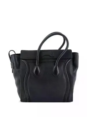 Celine Luggage Bag Grainy Leather Micro Tote - Black