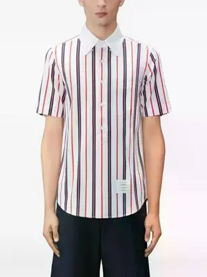 Thom Browne Poplin Repp Stripe Short Sleeve Shirt