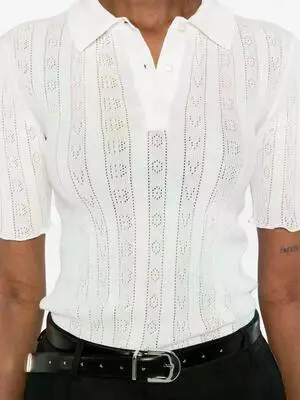 Victoria Beckham Cotton Polo Top - Neutrals