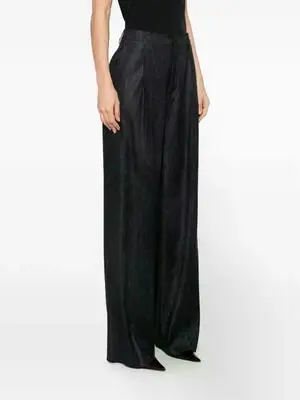Tagliatore Pleated Wide Leg Trousers - Blue