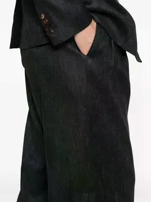 Tagliatore Pleated Wide Leg Trousers - Blue