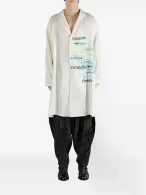 Yohji Yamamoto Printed Coat - Neutrals