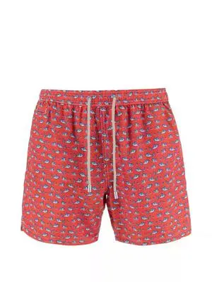 MC2 SAINT BARTH Shark-print Swim Shorts - Red
