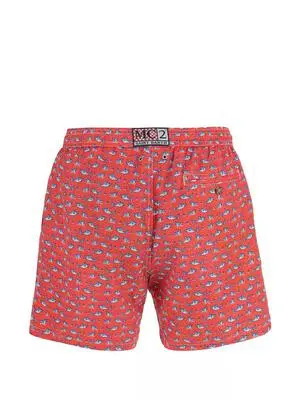 MC2 SAINT BARTH Shark-print Swim Shorts - Red