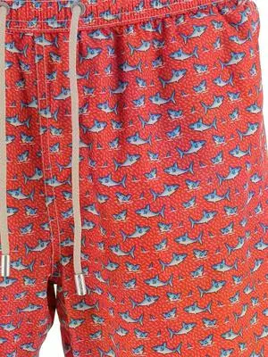 MC2 SAINT BARTH Shark-print Swim Shorts - Red