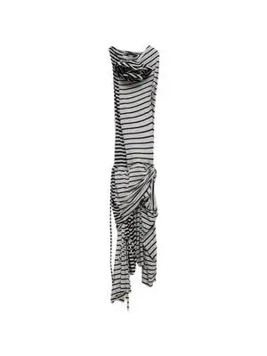 Vaquera Striped Draped Midi Dress