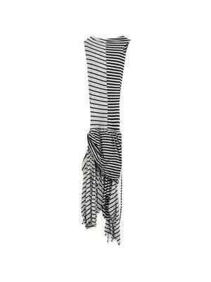 Vaquera Striped Draped Midi Dress