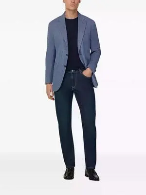 Boggi Milano Pinpoint Single-breasted Jacket - Blue