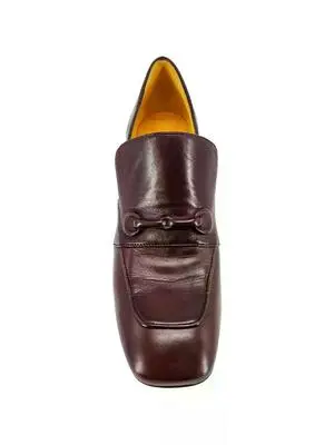 MADISON MAISON Leather Loafers With Bit Detail - Brown