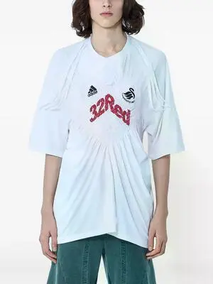 LUEDER Shirred Football T-shirt - White