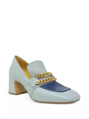 MADISON MAISON Chain-detail Leather Loafers - Blue