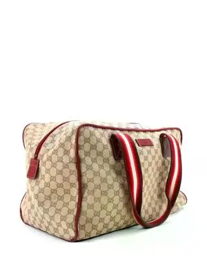 Gucci Web Carry On Duffle Bag Gg Canvas Large Travel Bag - Brown