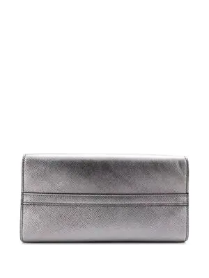 Prada Monochrome Saffiano And City Calf Small Tote Bag - Silver
