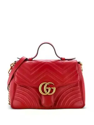Gucci Gg Marmont Small Satchel - Red