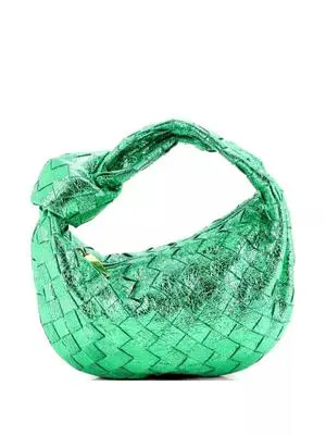 Bottega Veneta Jodie Metallic Intrecciato Nappa Mini Hobo Bag - Green