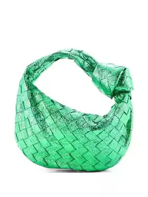Bottega Veneta Jodie Metallic Intrecciato Nappa Mini Hobo Bag - Green