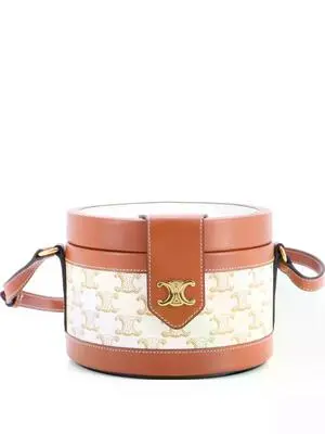 Celine Tambour Triomphe Coated Canvas Medium Crossbody Bag