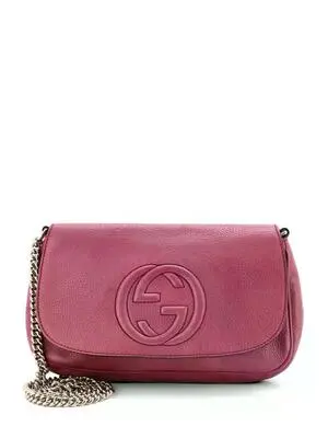 Gucci Soho Chain Leather Medium Crossbody Bag - Pink