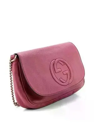 Gucci Soho Chain Leather Medium Crossbody Bag - Pink