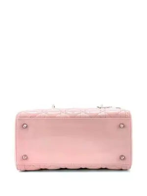 Dior Lady Nm Medium Satchel Cannage Quilt Patent - Pink