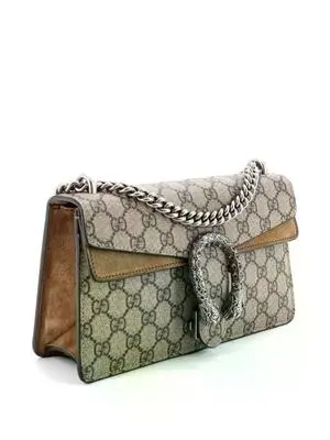 Gucci Dionysus Small Shoulder Bag Gg Coated Canvas With Crystal Embellished Metal - Brown